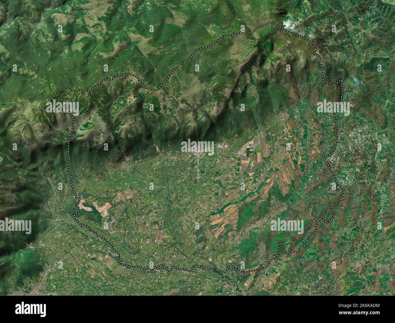 Istog, municipality of Kosovo. High resolution satellite map Stock ...