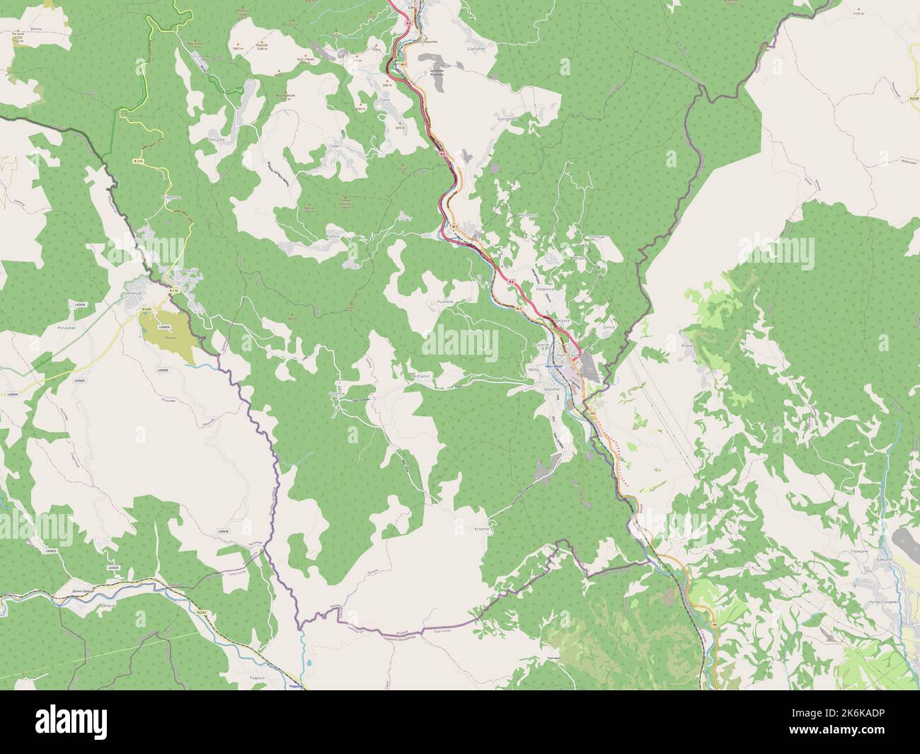 Hani i Elezit, municipality of Kosovo. Open Street Map Stock Photo - Alamy
