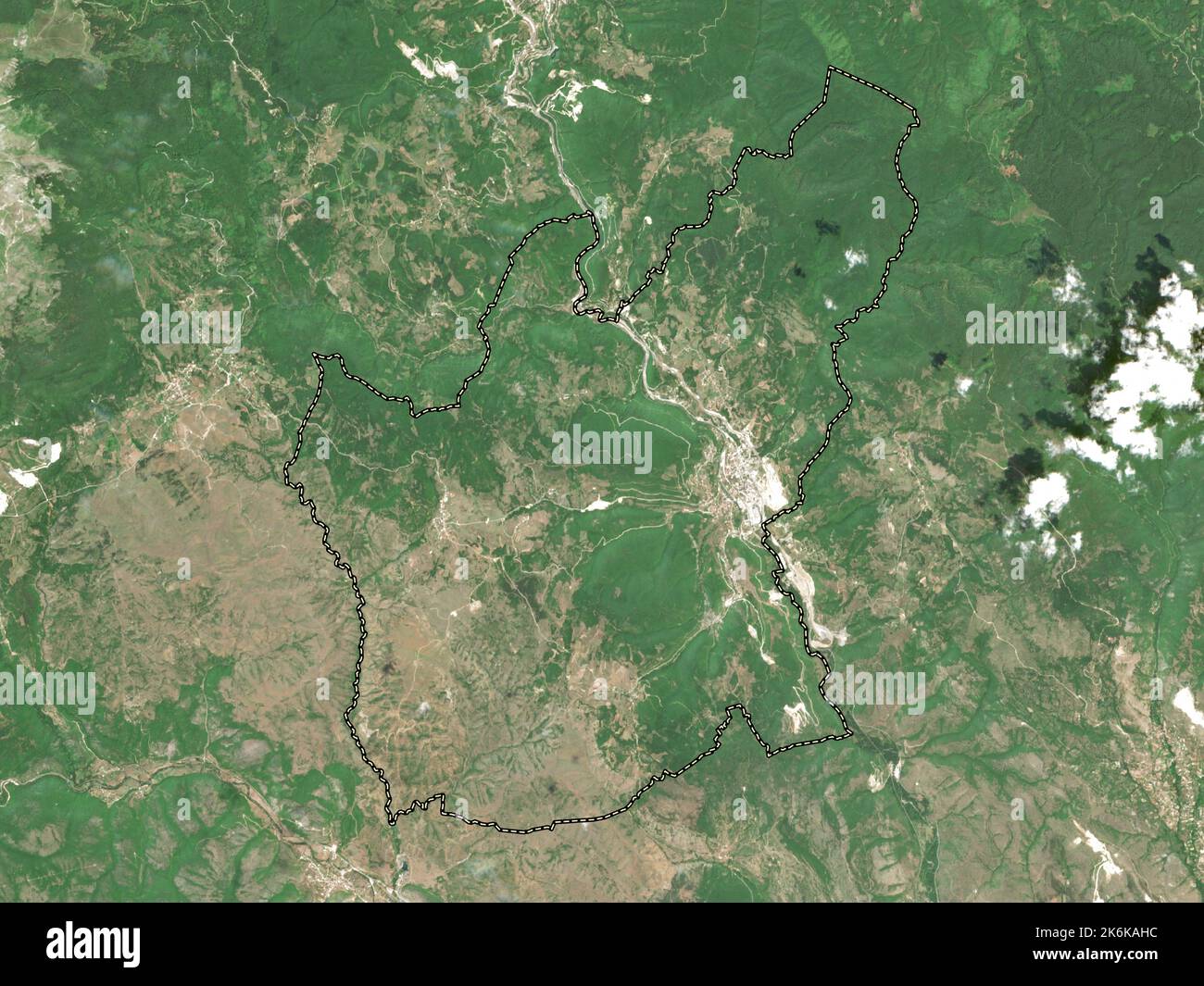 Hani i Elezit, municipality of Kosovo. Low resolution satellite map ...