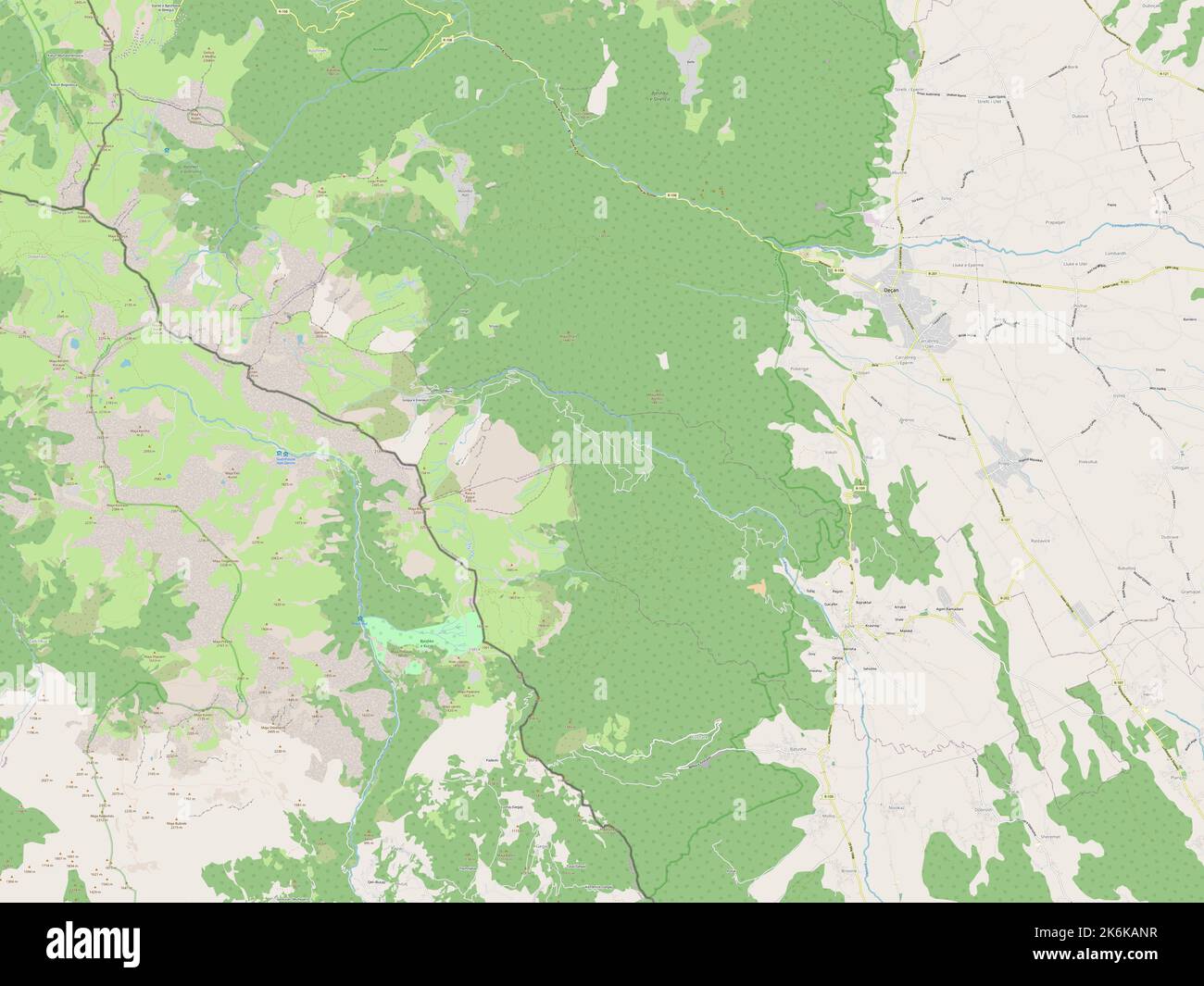 Junik, municipality of Kosovo. Open Street Map Stock Photo - Alamy