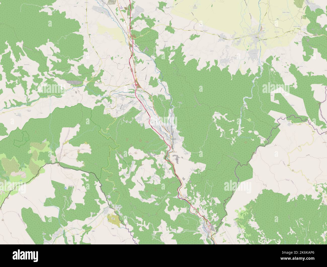 Kacanik, municipality of Kosovo. Open Street Map Stock Photo - Alamy