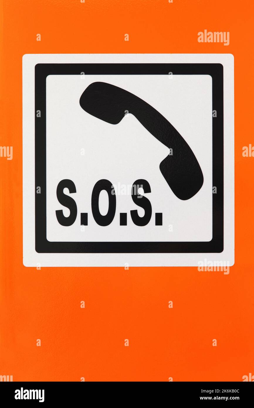 SOS sign on a panel in France Stock Photo - Alamy