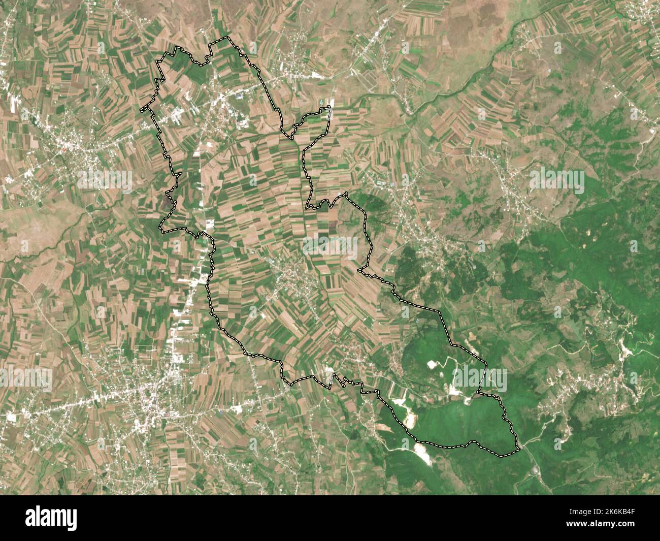 Kllokot, municipality of Kosovo. Low resolution satellite map Stock ...