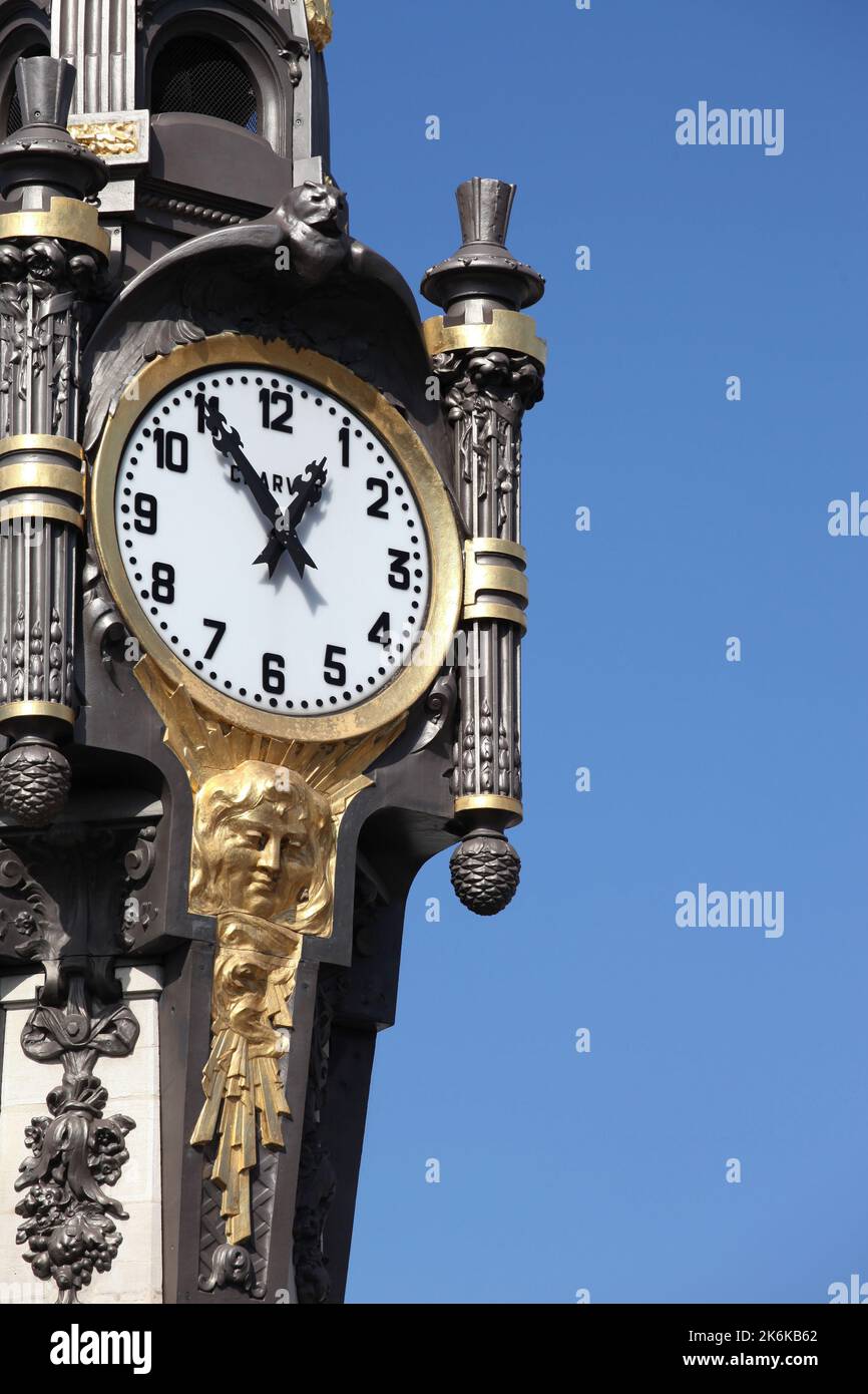 Monumental clock of Tassin la Demi Lune, France Stock Photo - Alamy