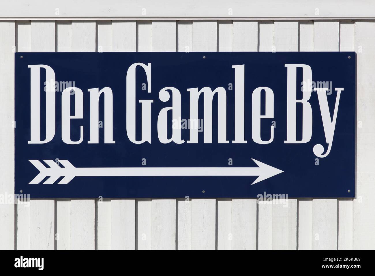 The old town in Aarhus sign called Den Gamle By in Danish Stock Photo ...