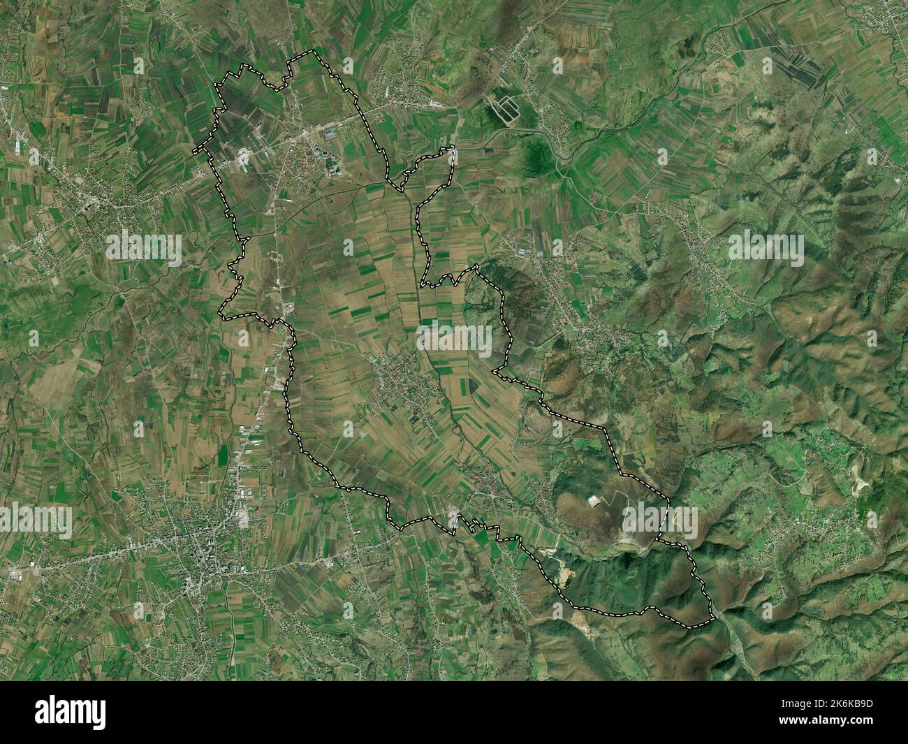 Kllokot, municipality of Kosovo. High resolution satellite map Stock ...