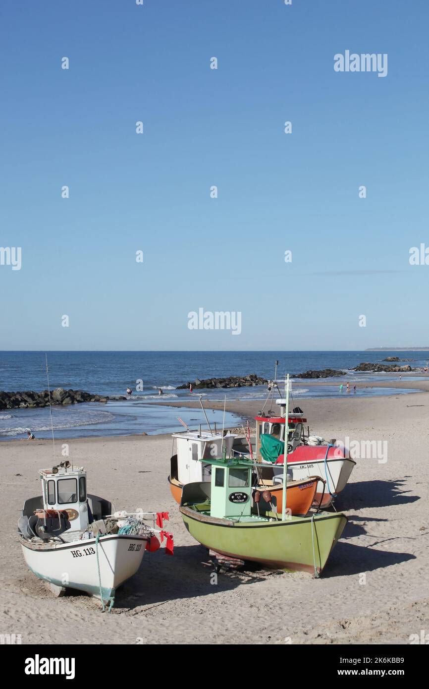 Fishing boats on the beach in Lonstrup, Denmark Stock Photo - Alamy