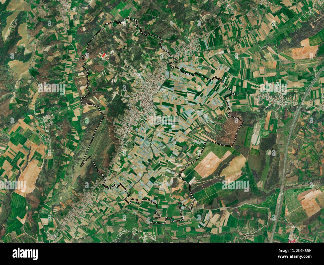 Mamusha, municipality of Kosovo. High resolution satellite map Stock ...