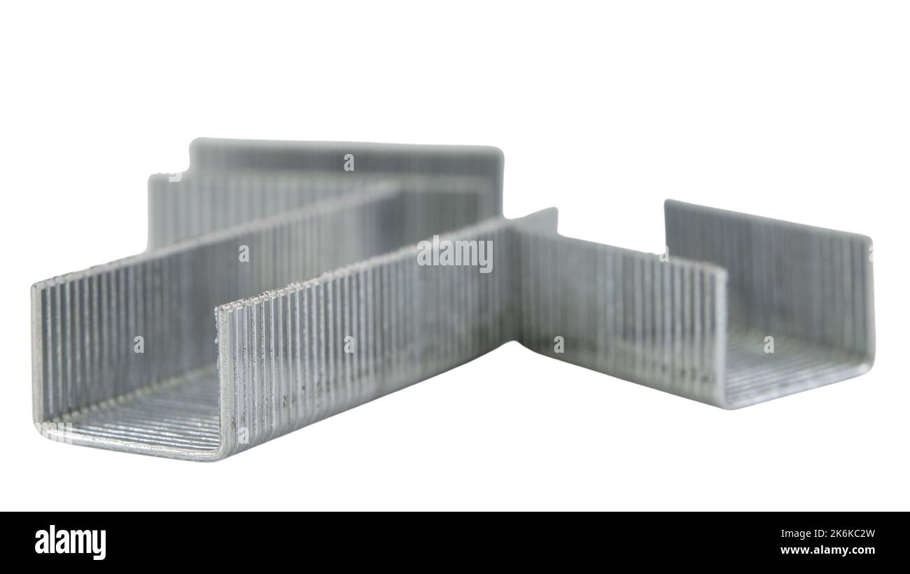 metallic staples isolated Stock Photo - Alamy