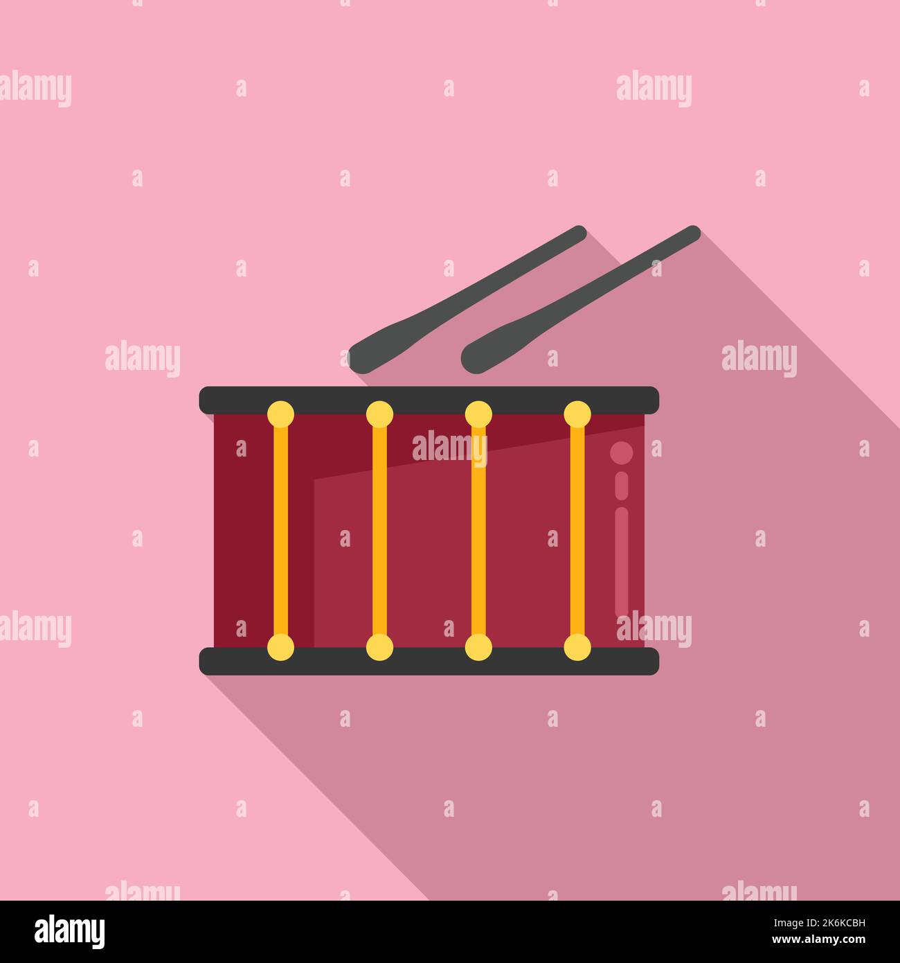 Jazz drum icon flat vector. Music instrument. Acoustic toy Stock Vector ...