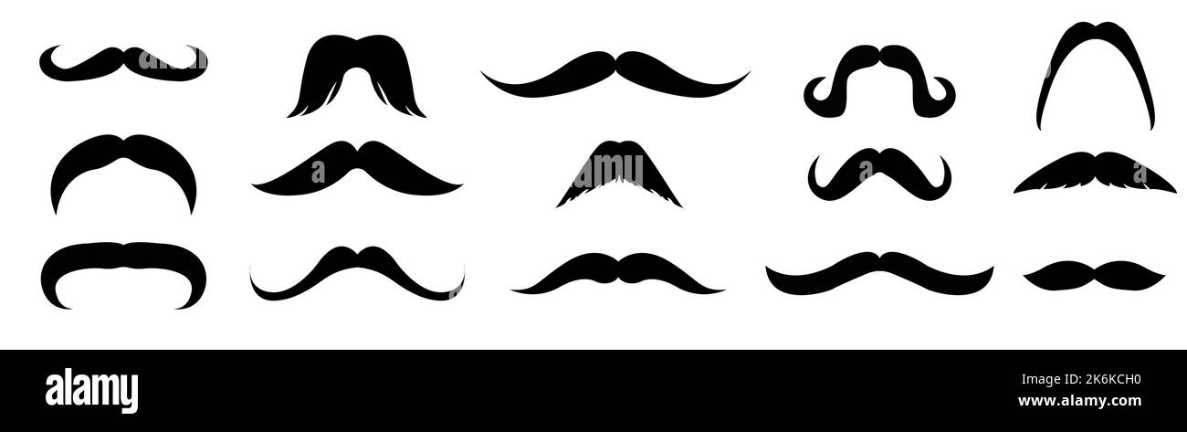 Mustache silhouette. Vintage Mustache , funny fake mustaches mask and ...