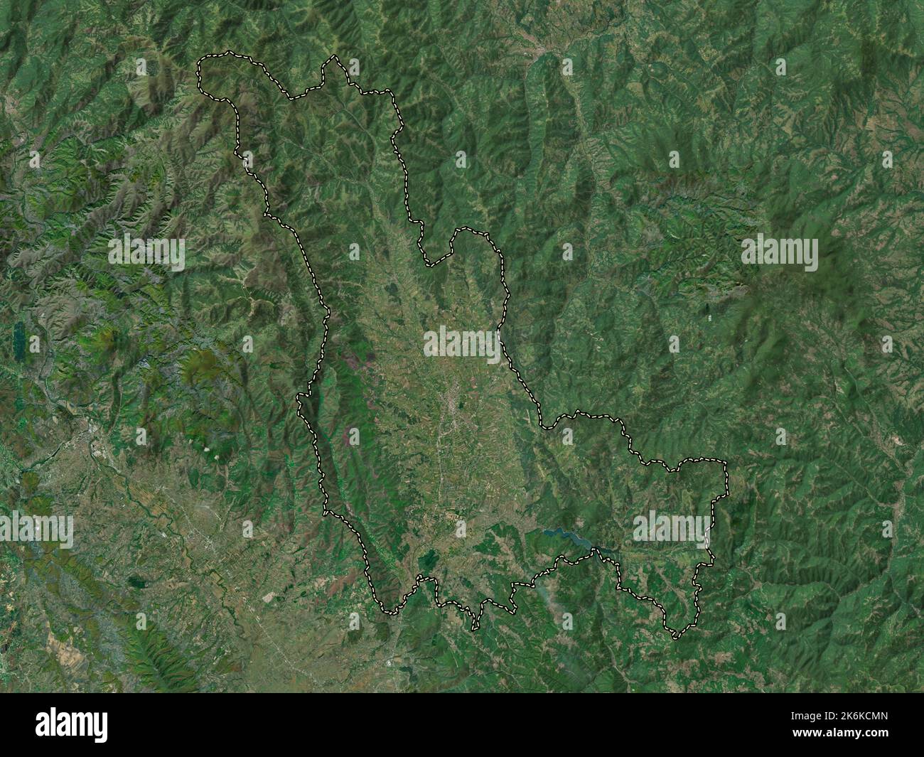 Podujeva, municipality of Kosovo. High resolution satellite map Stock ...