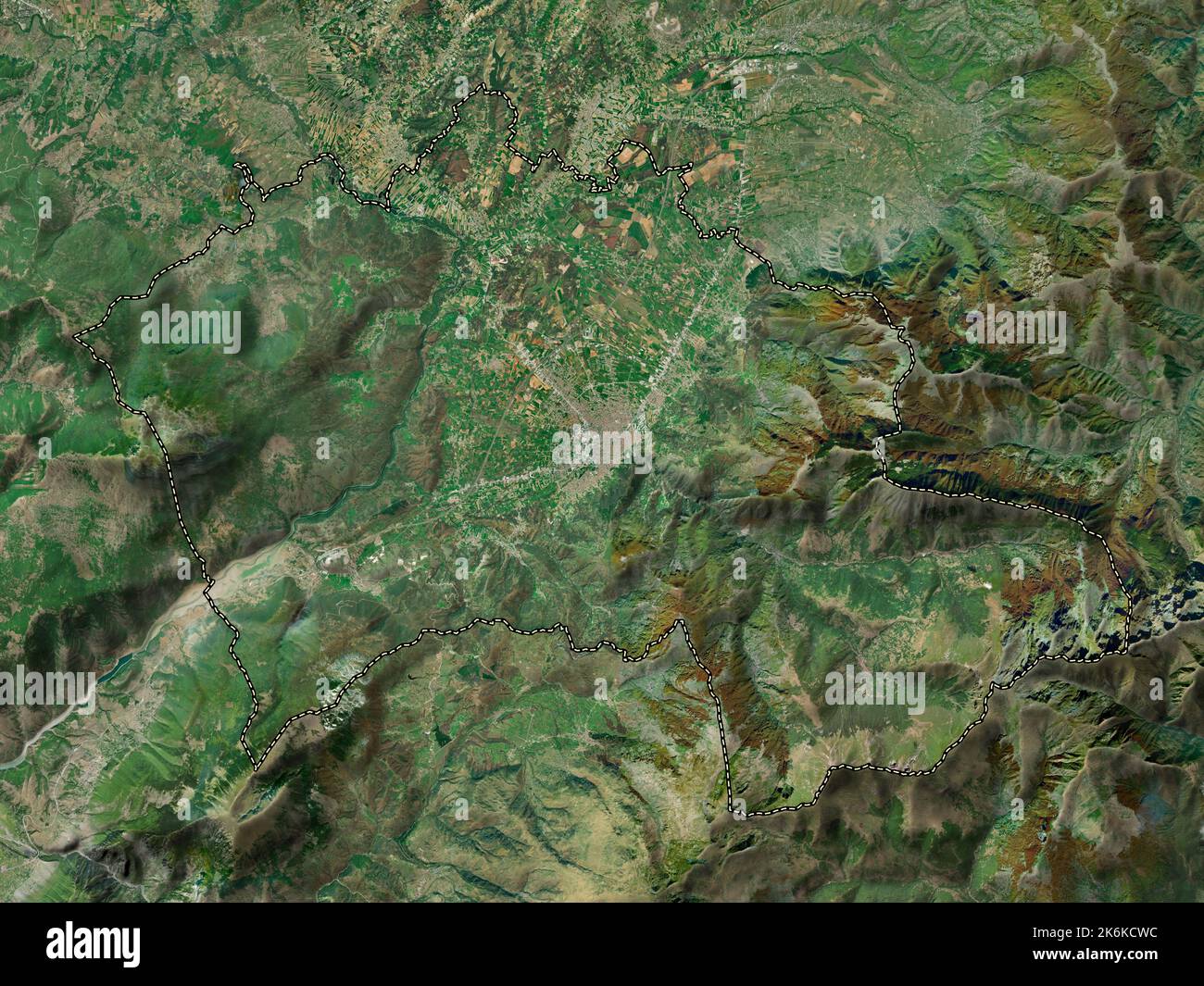 Prizren, municipality of Kosovo. High resolution satellite map Stock ...