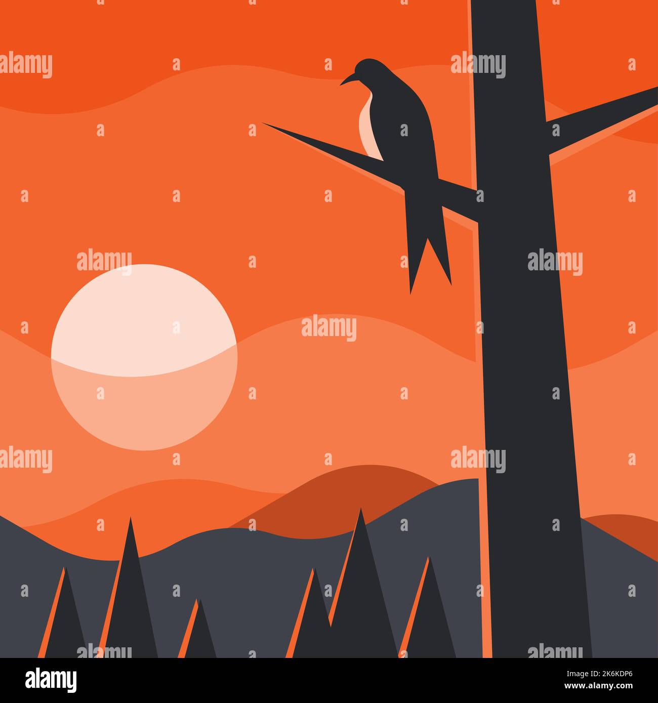 Birds tree illustrations Stock Vector Images - Alamy