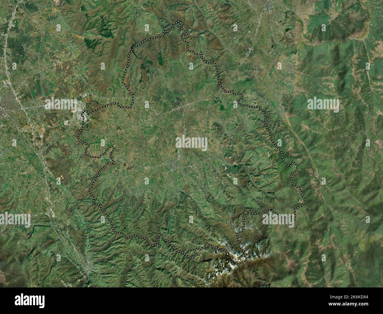 Vitia, municipality of Kosovo. High resolution satellite map Stock ...