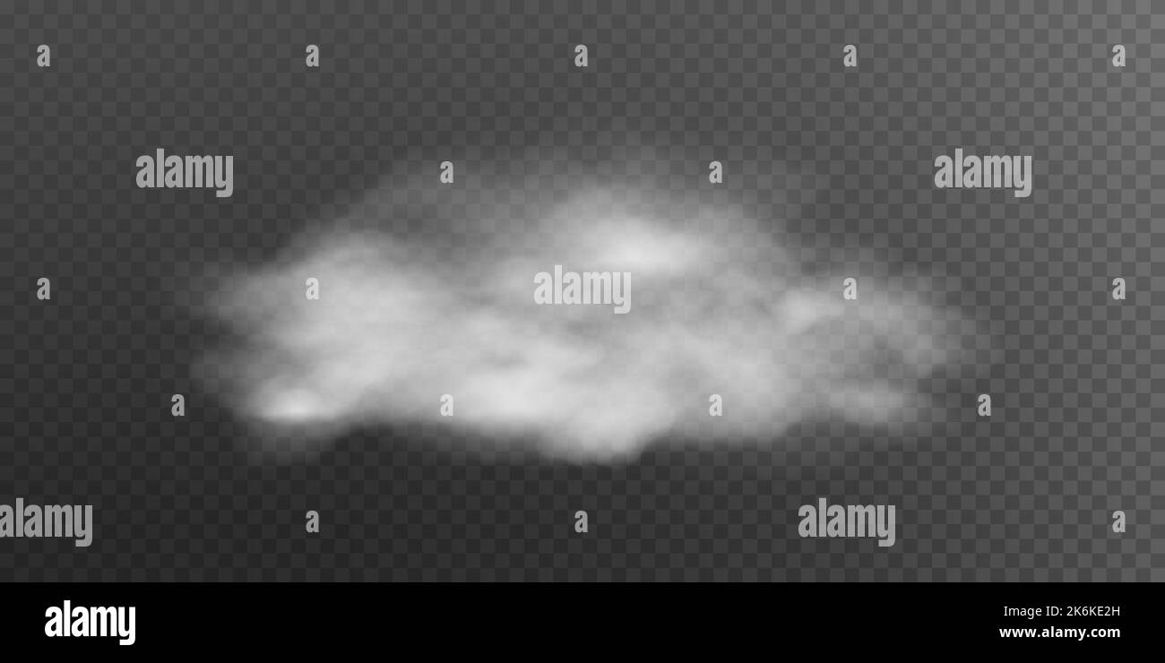 Fog or smoke isolated transparent special effect. White vector ...