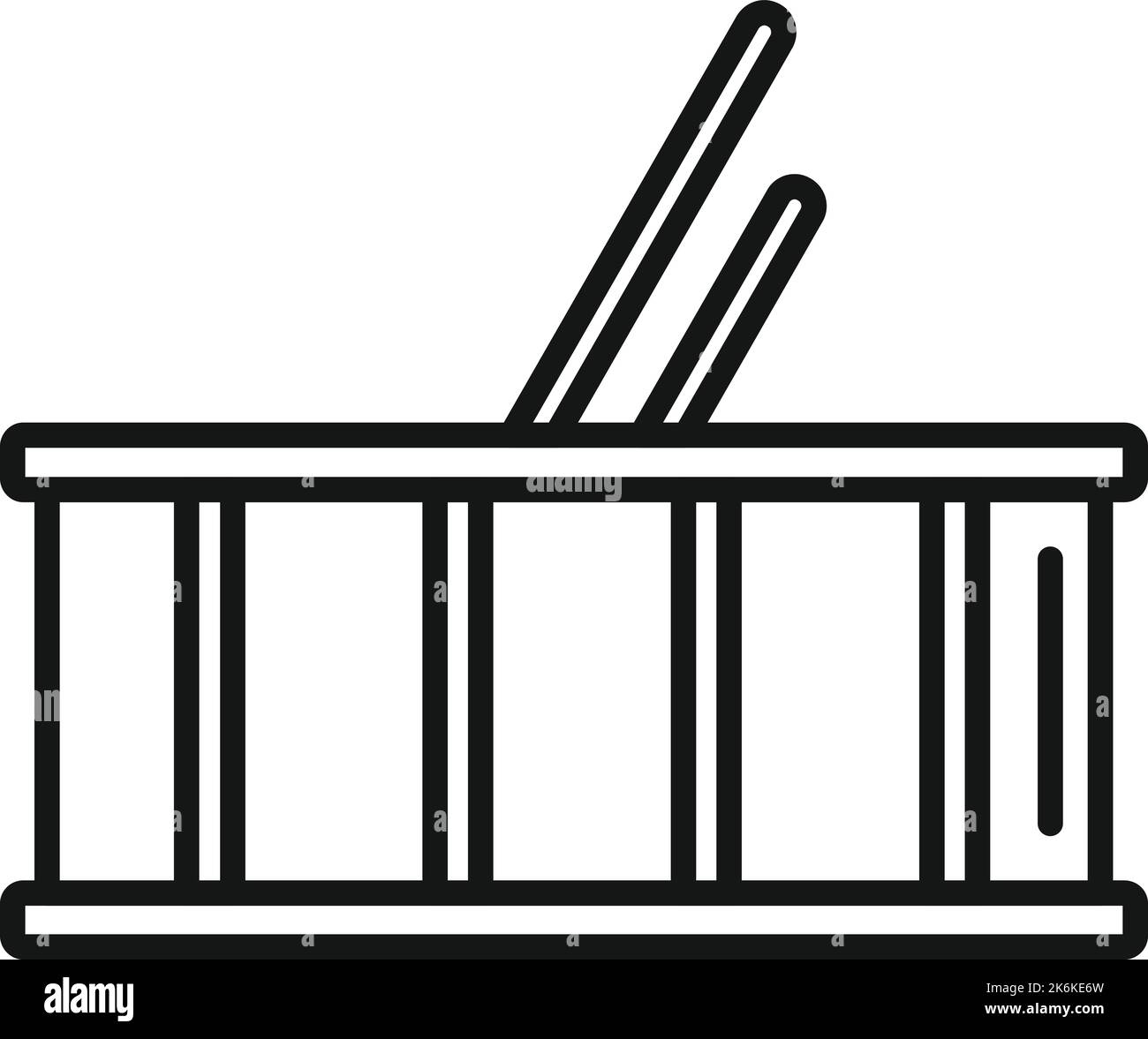Old drum icon outline vector. Music instrument. Acoustic snare Stock ...