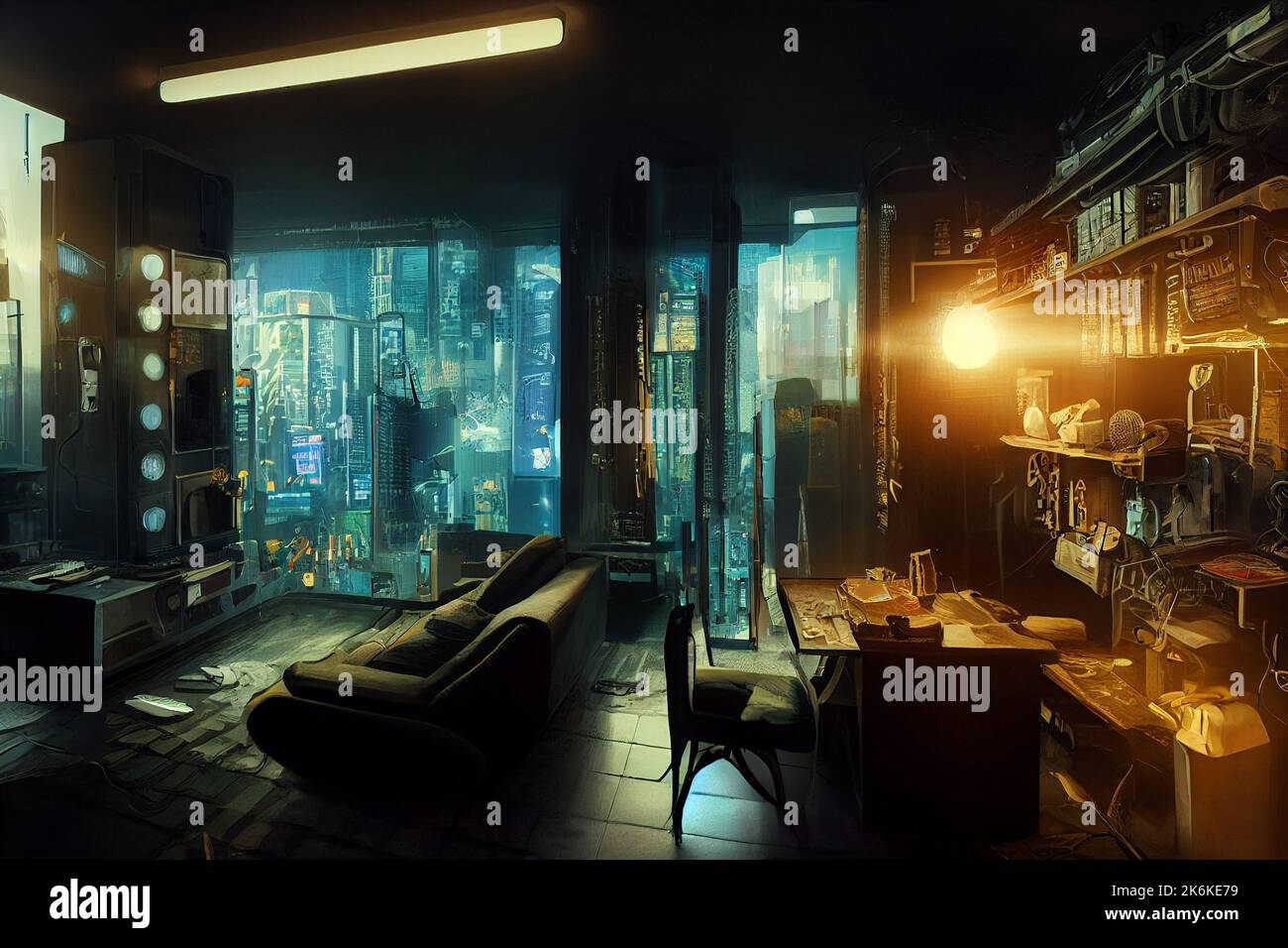 Cyberpunk interior hi-res stock photography and images - Alamy