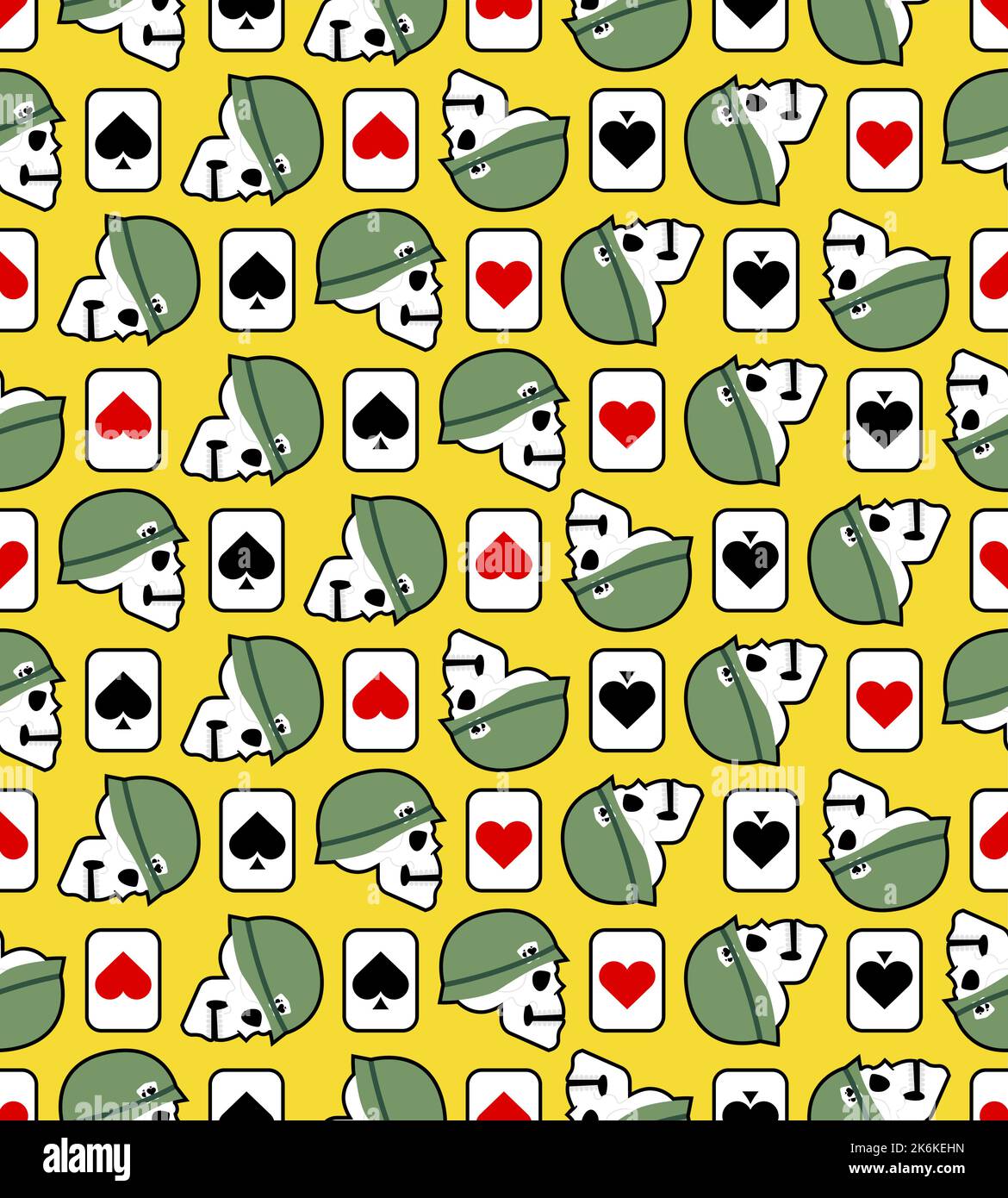 Skull in military helmet Pattern seamless. concept of the army of death ...