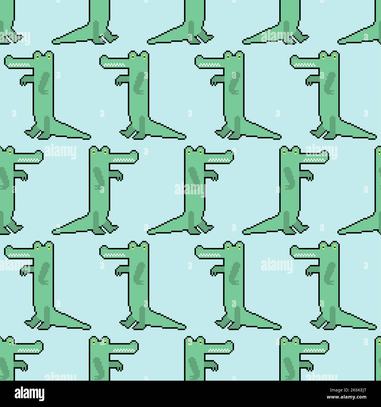 Crocodile Pixel art Pattern seamless . 8 bit croc Background. pixelated ...