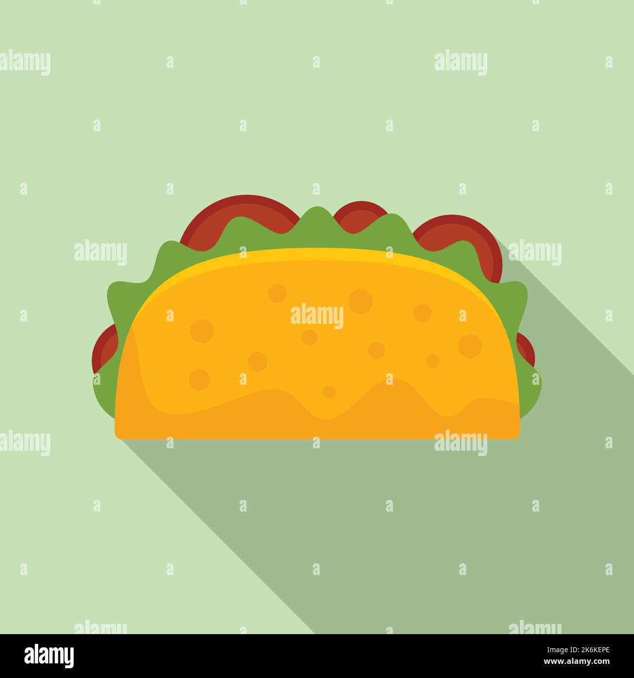 Mexican taco icon flat vector. Tortilla food. Tacos menu Stock Vector ...