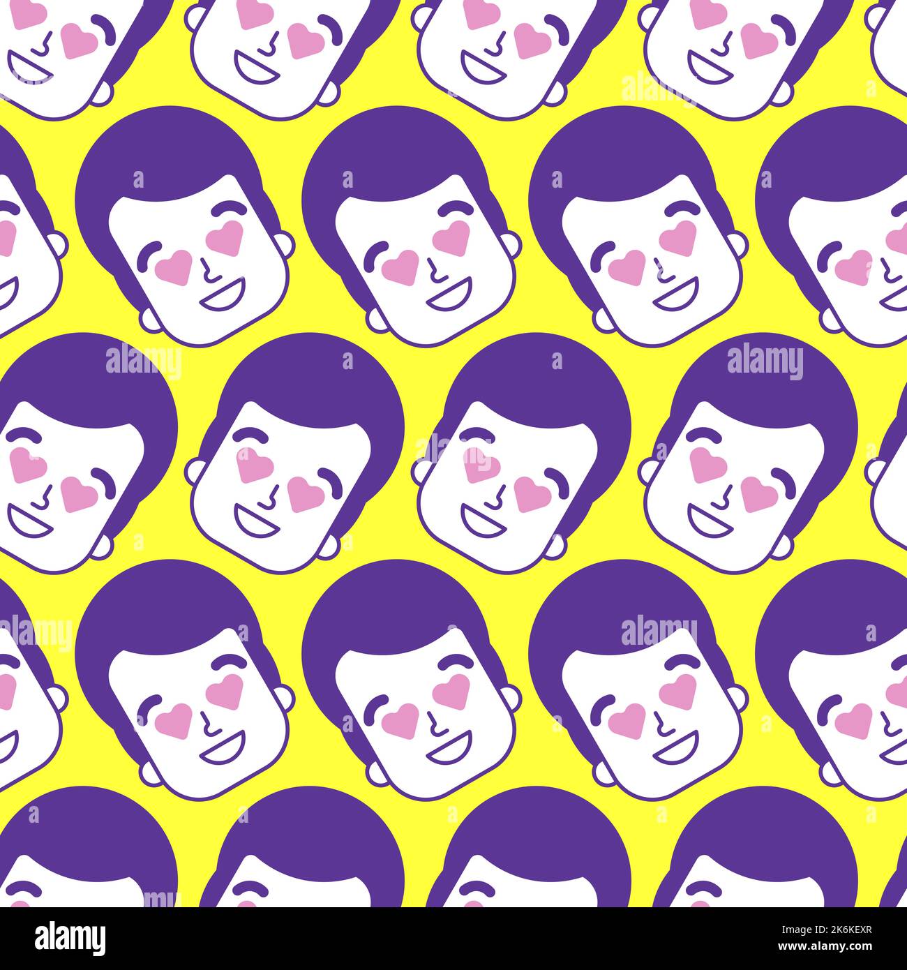 Enamored human Pattern seamless . A man in love Background. Guy with ...