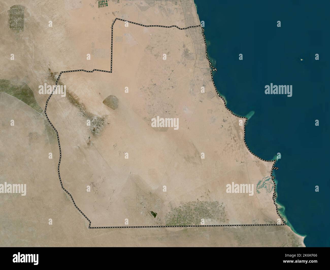 Al Ahmadi, province of Kuwait. High resolution satellite map Stock ...