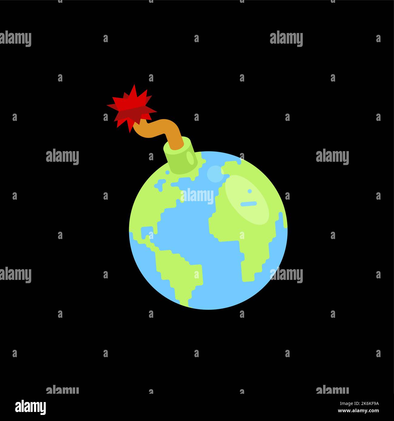 Planet earth bomb. Earth explosive. Vector illustration Stock Vector ...