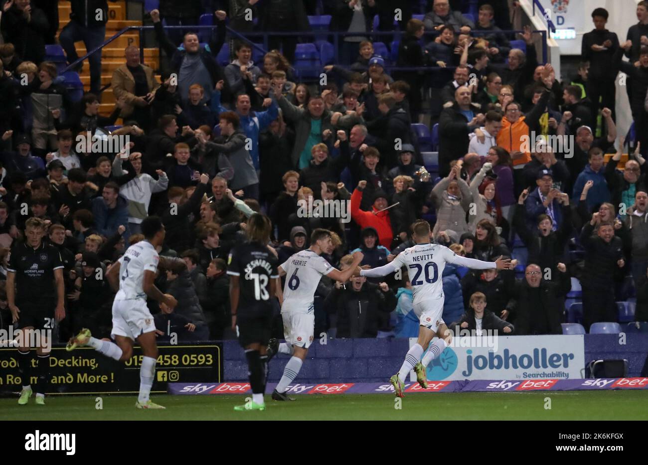 Tranmere Rovers' Elliott Nevitt celebrates scoring their side's second ...