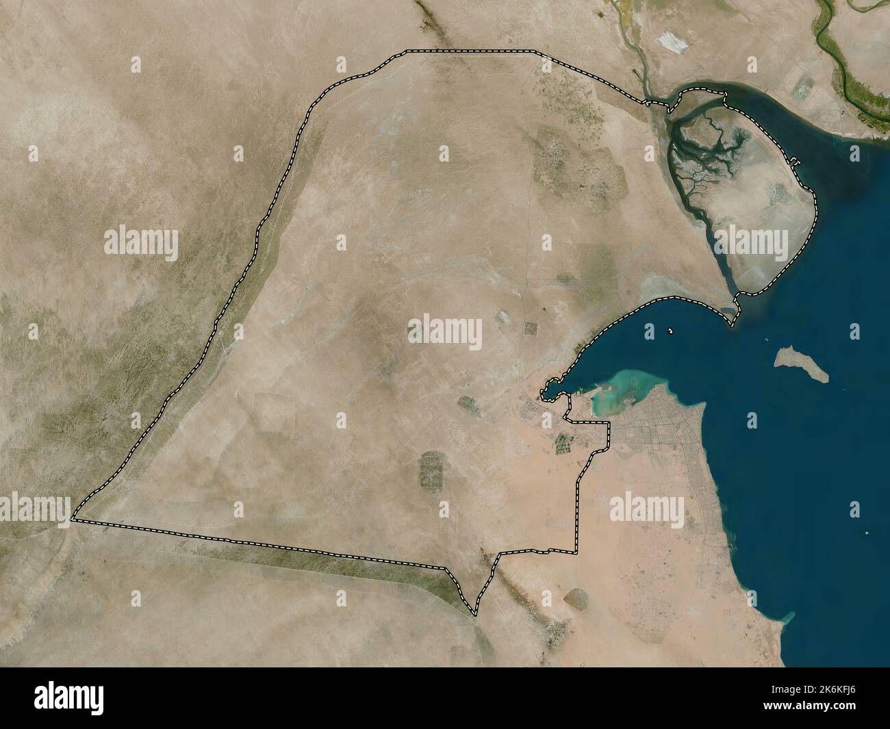 Al Jahrah, province of Kuwait. High resolution satellite map Stock ...