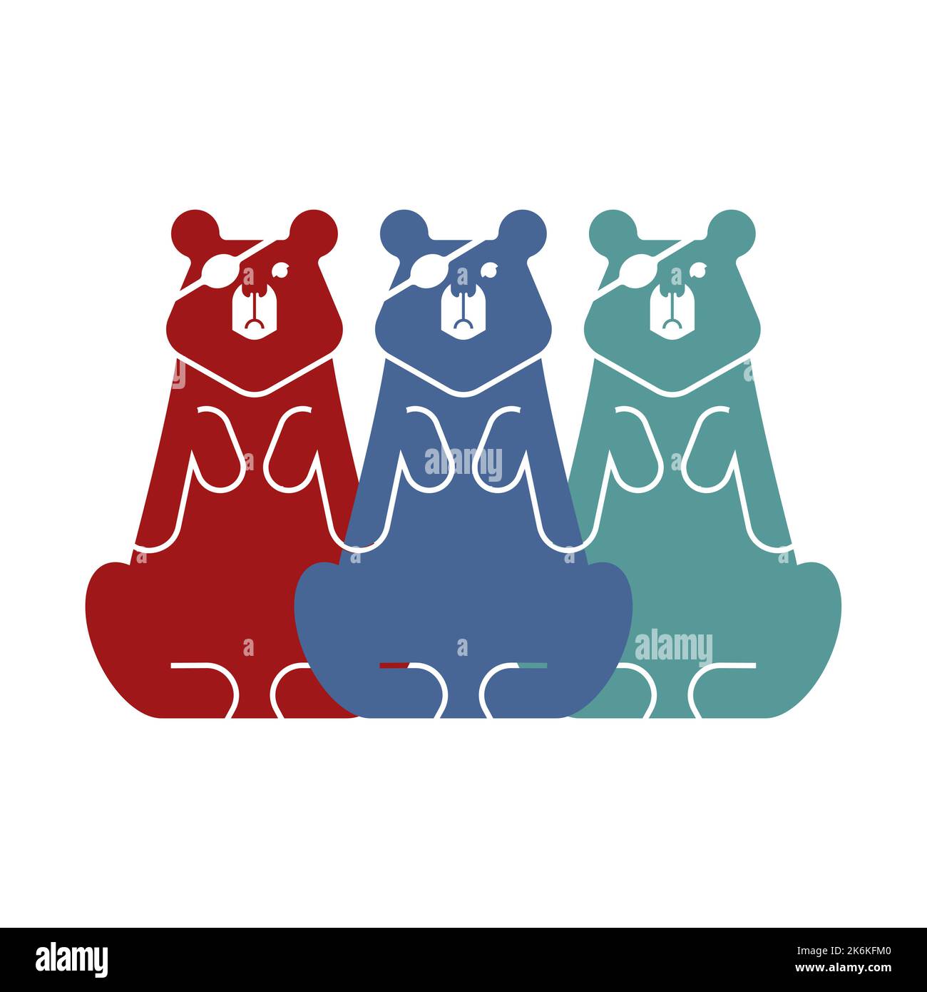 Bear with an eye patch. One-eyed predator. crippled grizzly Stock ...