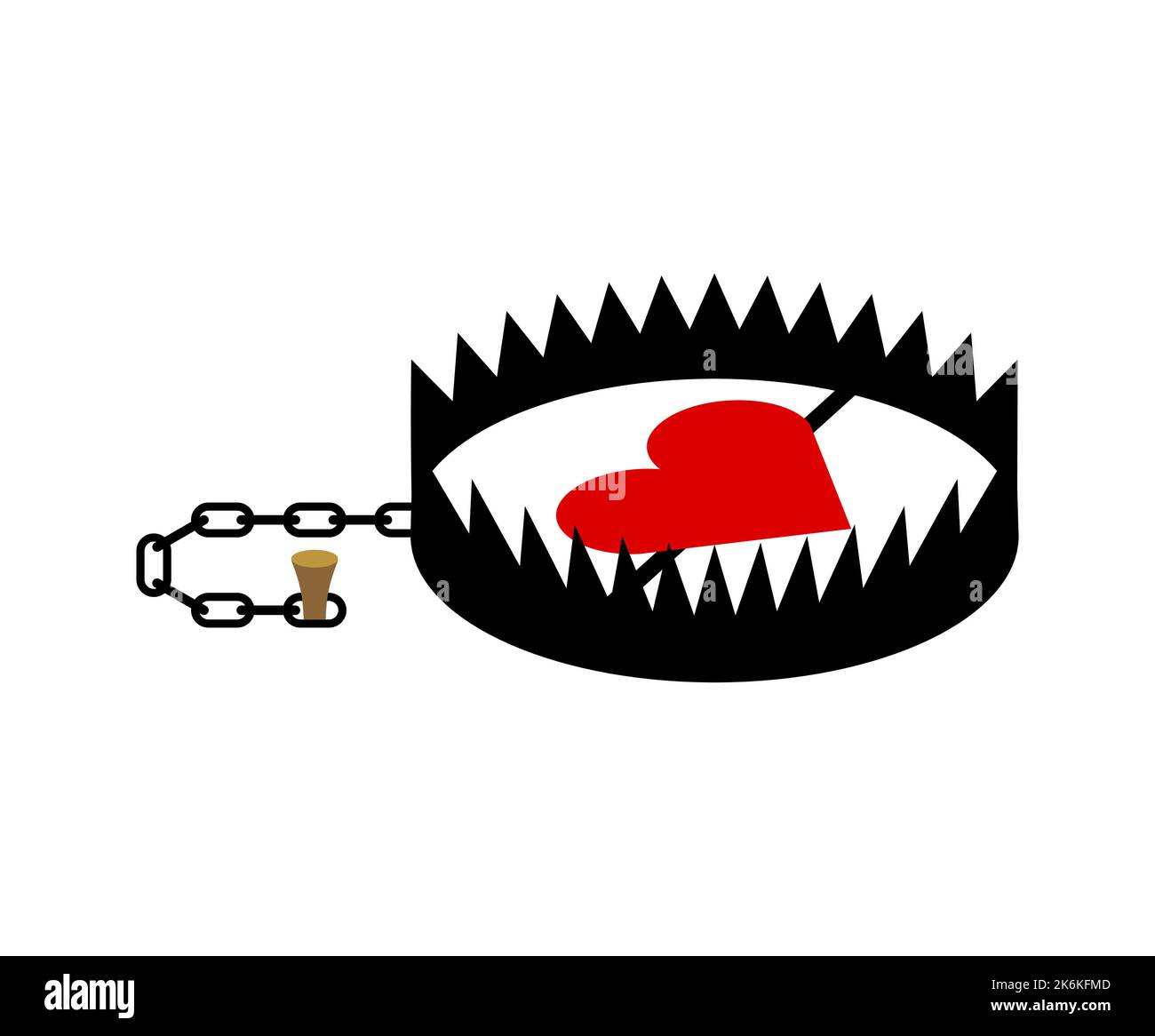 Love in trap. Heart in mousetrap. Vector illustration Stock Vector ...