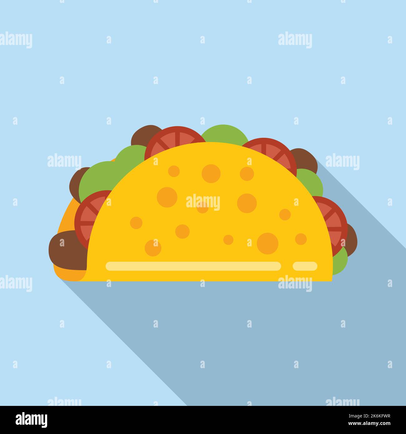 Mexico taco icon flat vector. Tortilla food. Tacos beef Stock Vector ...