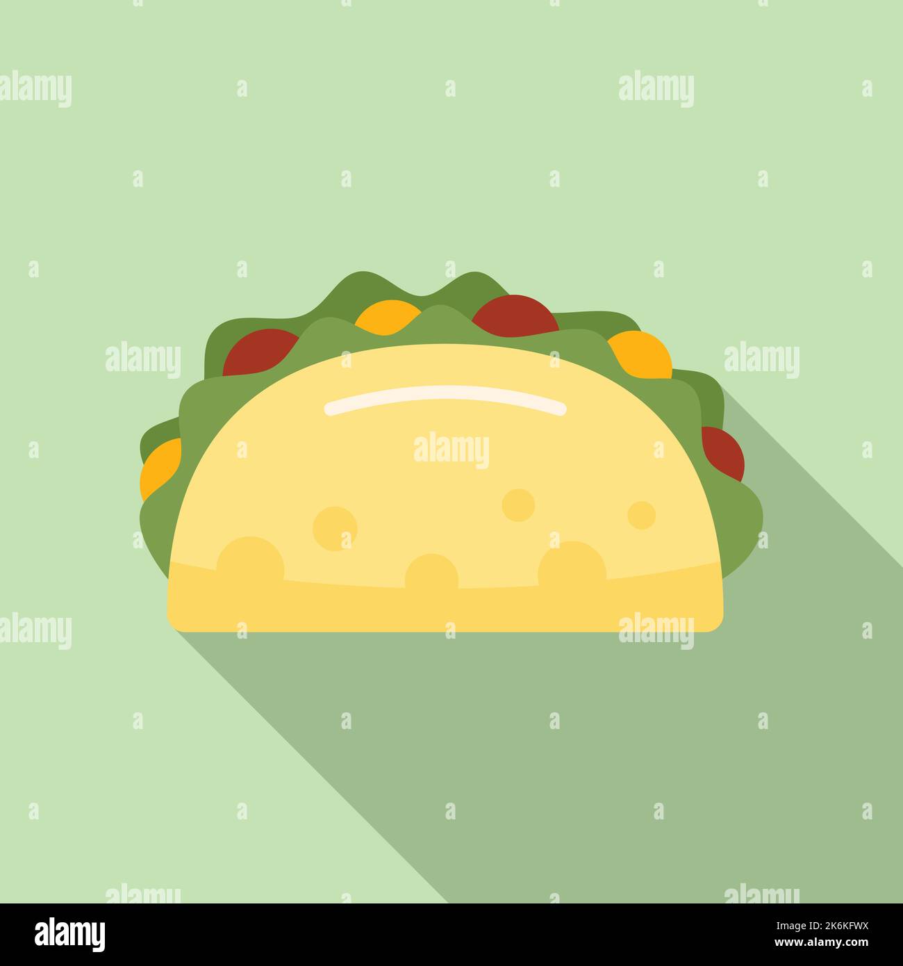 Cooked taco icon flat vector. Mexican food. Tacos meat Stock Vector ...