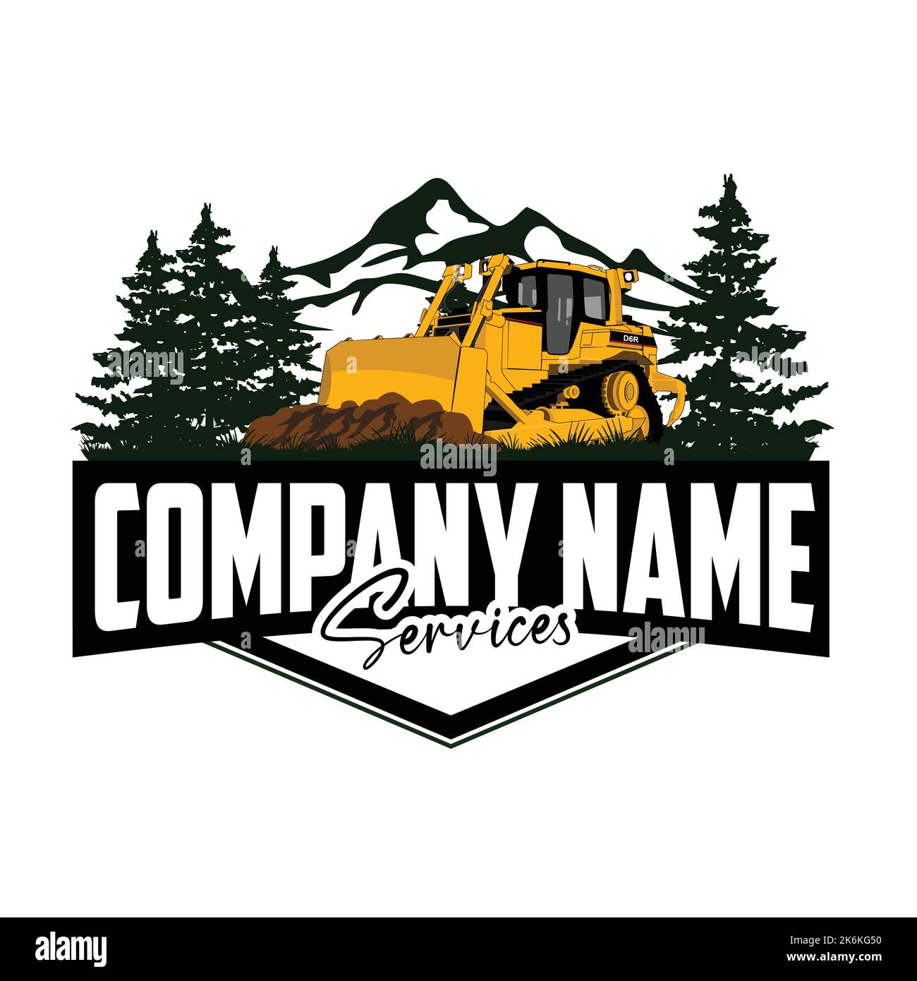 Bulldozer logo template vector image Stock Vector Image & Art - Alamy