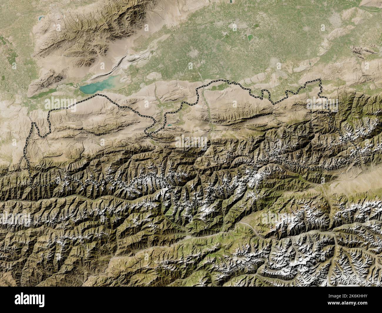 Batken, province of Kyrgyzstan. Low resolution satellite map Stock ...