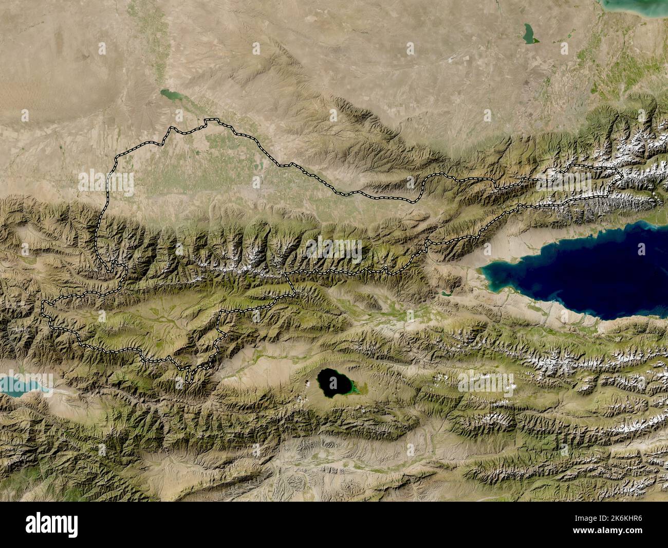 Chuy, province of Kyrgyzstan. Low resolution satellite map Stock Photo ...