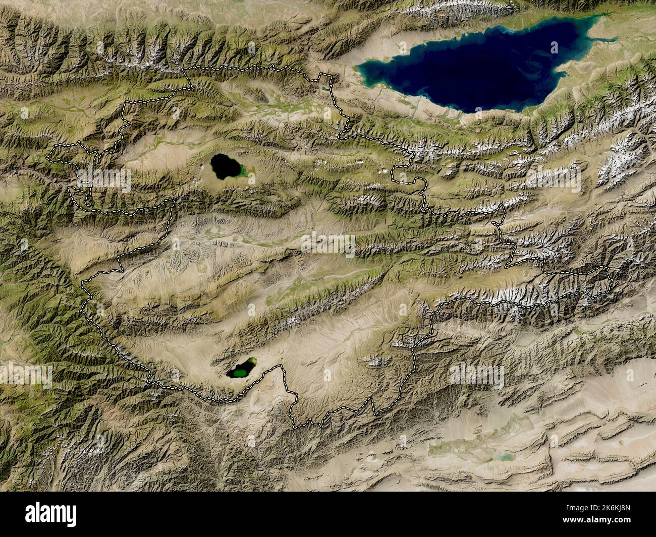 Naryn, province of Kyrgyzstan. Low resolution satellite map Stock Photo ...