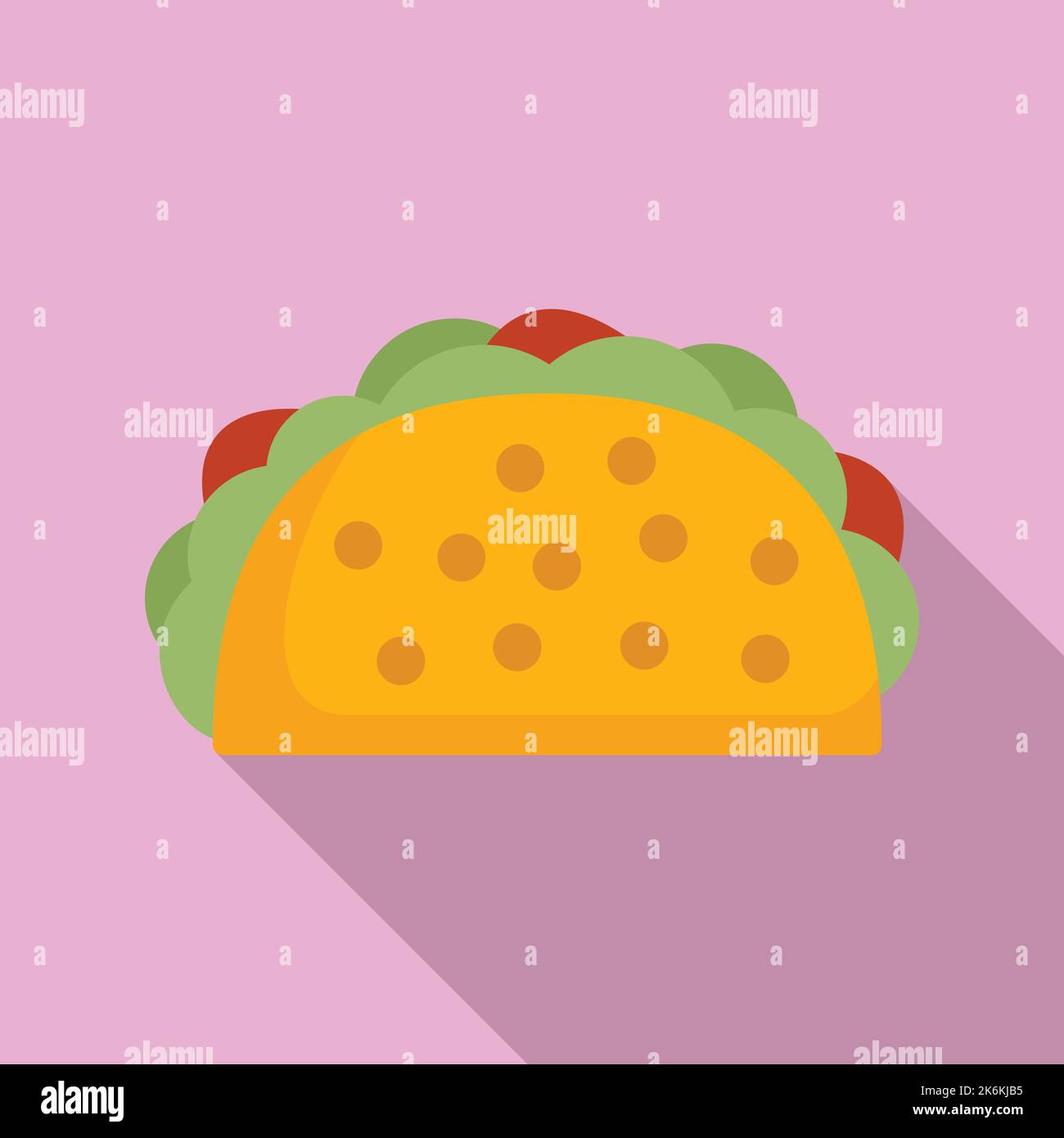 Happy taco icon flat vector. Tacos menu. Mexican food Stock Vector ...