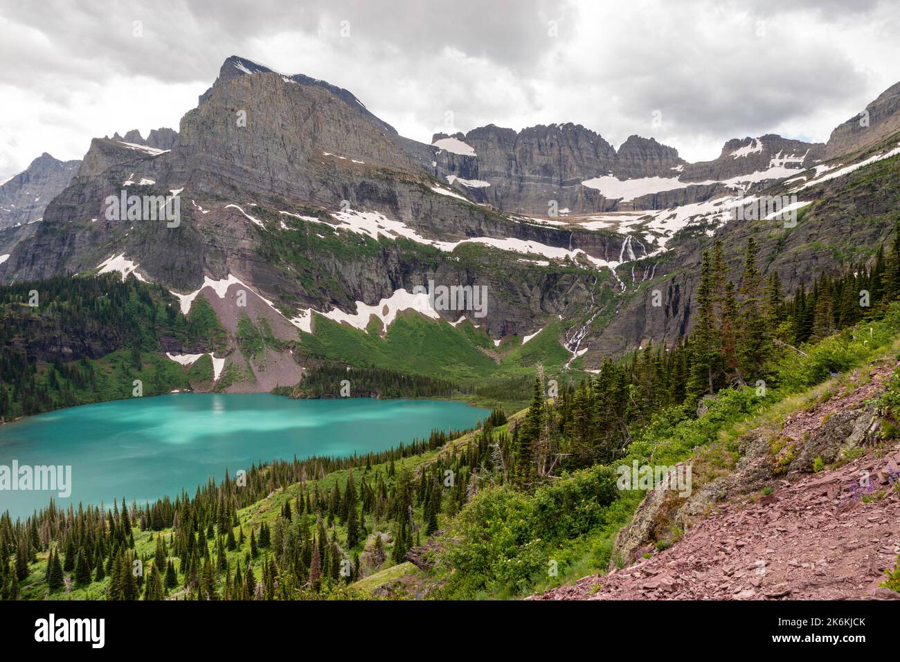 Photograph of the the Garden Wall, the shrinking Grinnell Glacier and ...