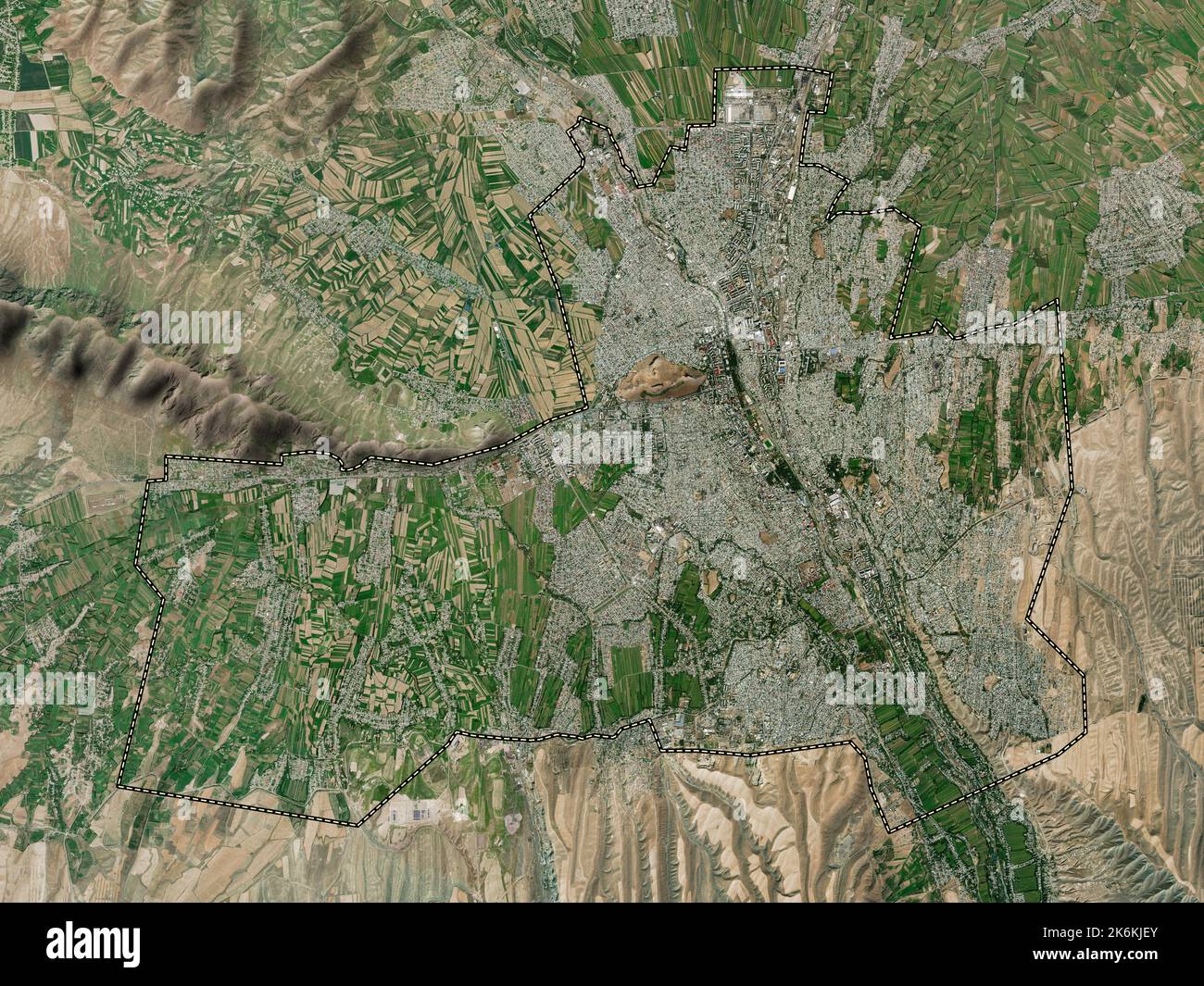 Osh City, city of Kyrgyzstan. High resolution satellite map Stock Photo ...