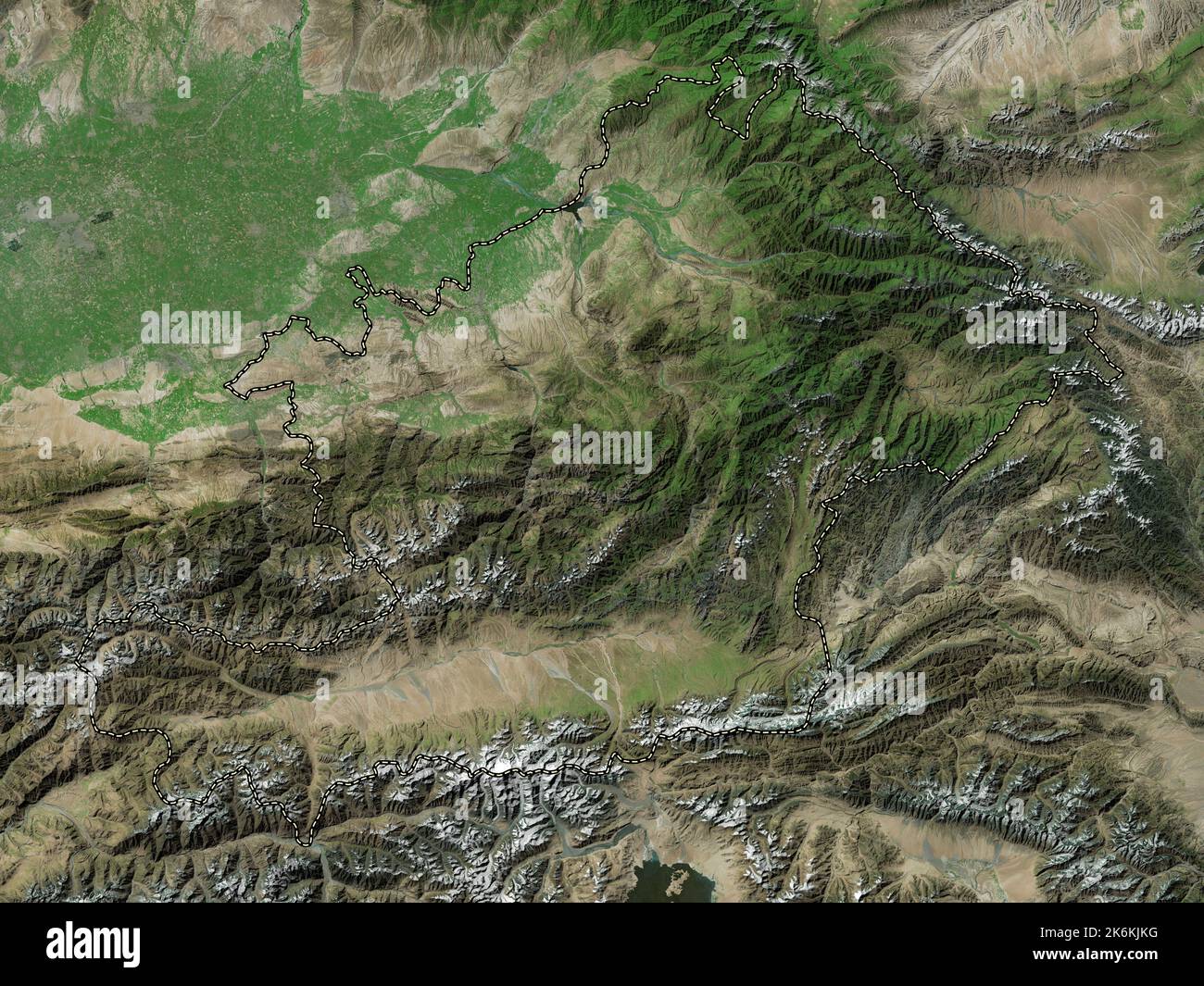 Osh, city of Kyrgyzstan. High resolution satellite map Stock Photo - Alamy