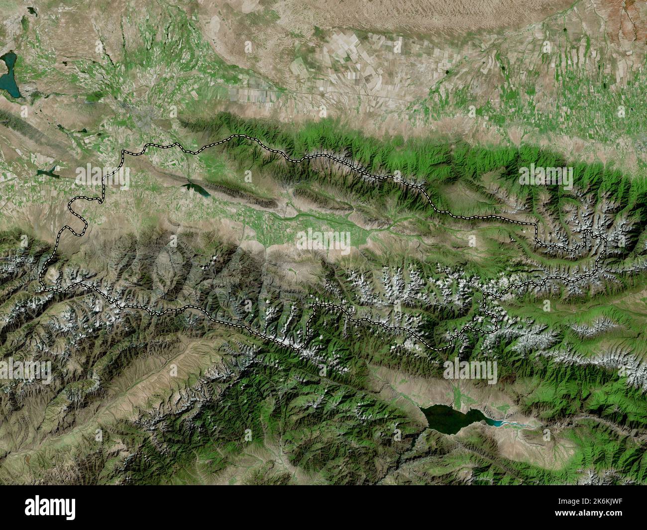 Talas, province of Kyrgyzstan. High resolution satellite map Stock ...