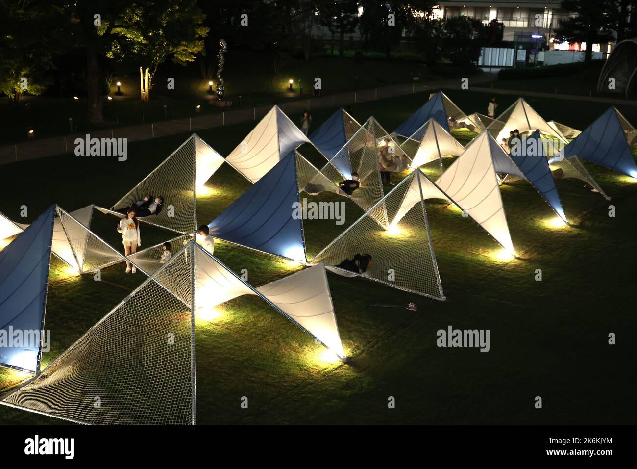 Tokyo, Japan. 14th Oct, 2022. A large installation "Sea Hammock" formed ...
