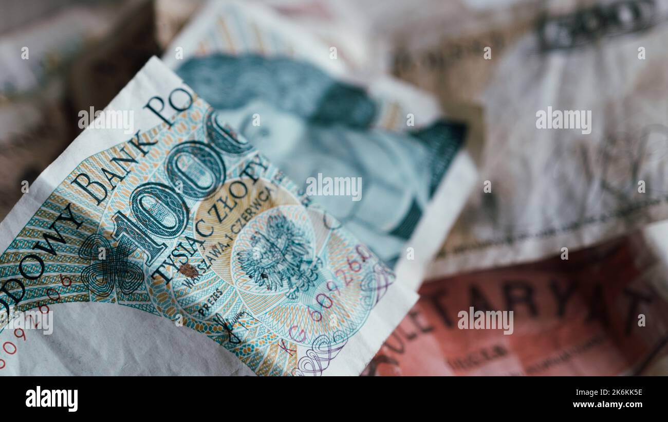 Obverse Fragment of 1000 Thousand Old Polish Zloty Banknote 1982 Old ...