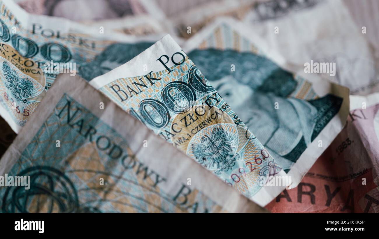 Obverse Fragment of 1000 Thousand Old Polish Zloty Banknote 1982 Old ...