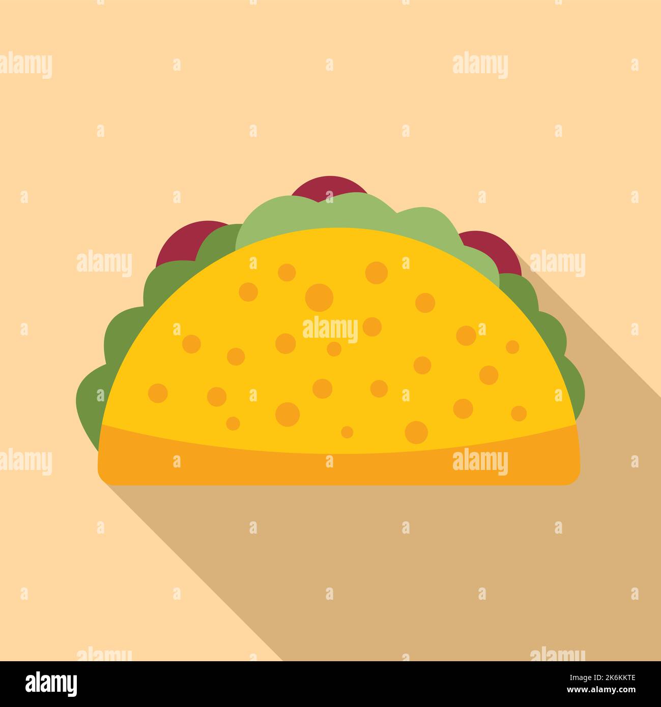 Chicken taco icon flat vector. Mexican food. Cooked meal Stock Vector ...
