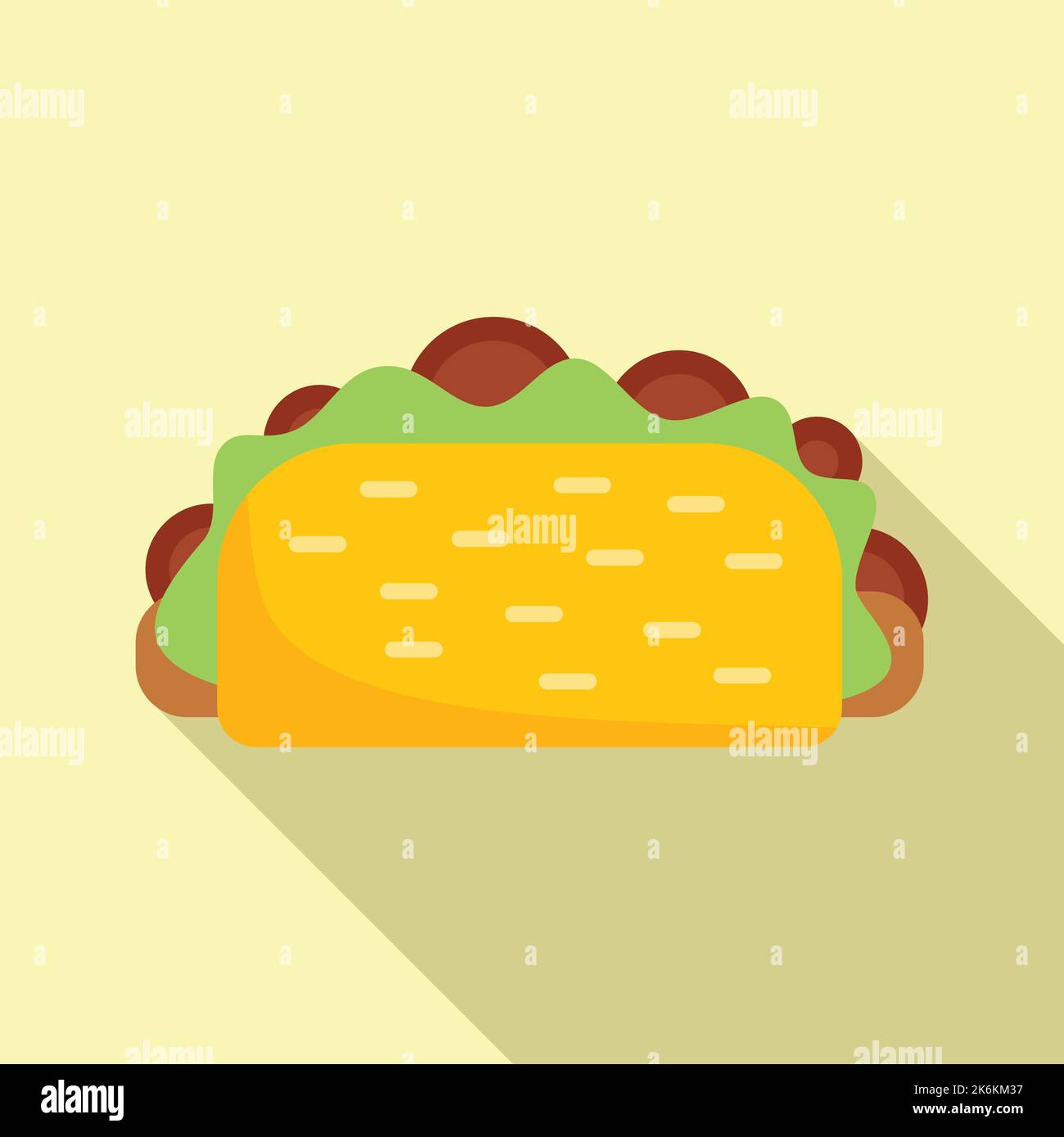Taco breakfast icon flat vector. Mexico food. Tacos menu Stock Vector ...