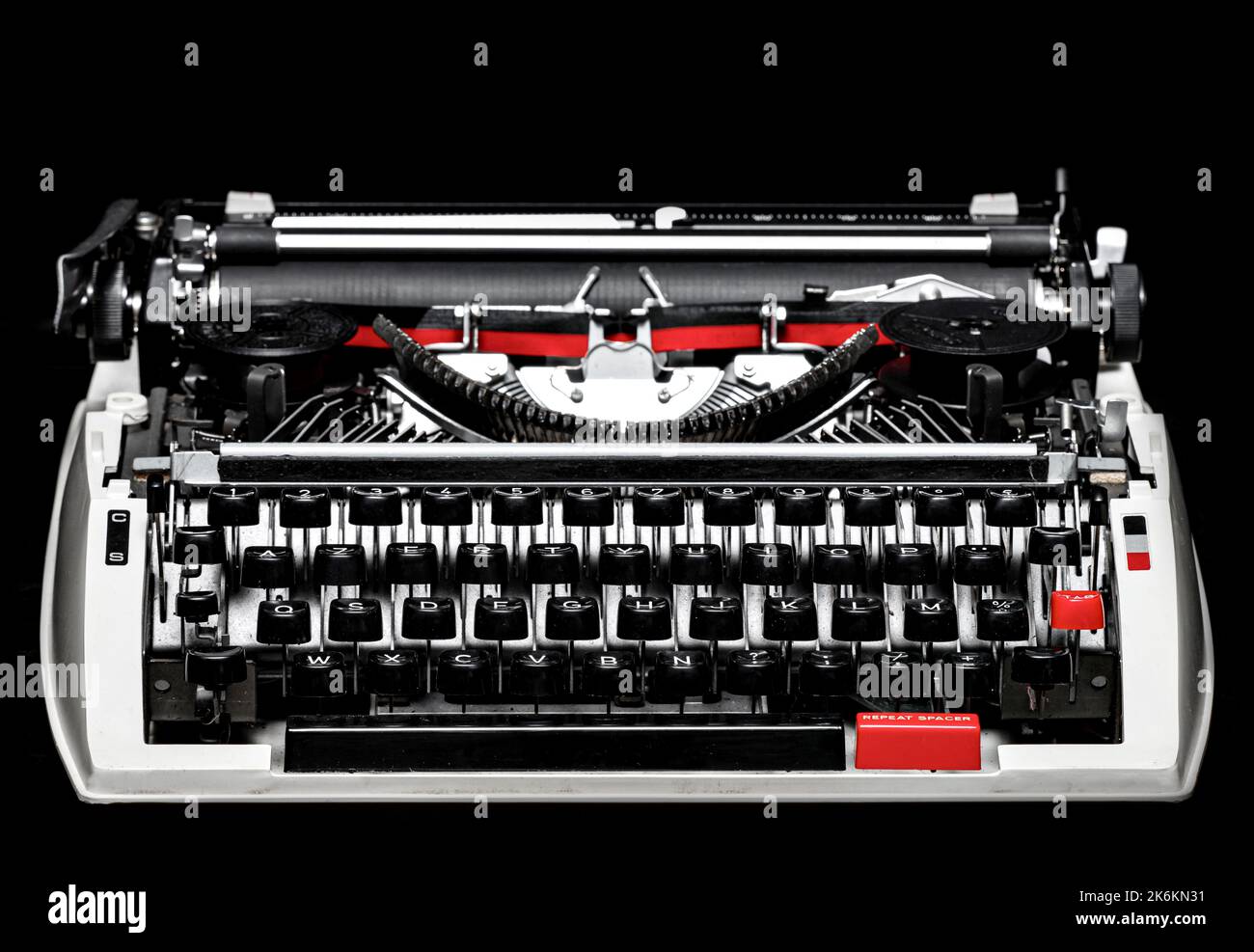 Old vintage typewriter. Two colors: red and black. Stylish rare ...