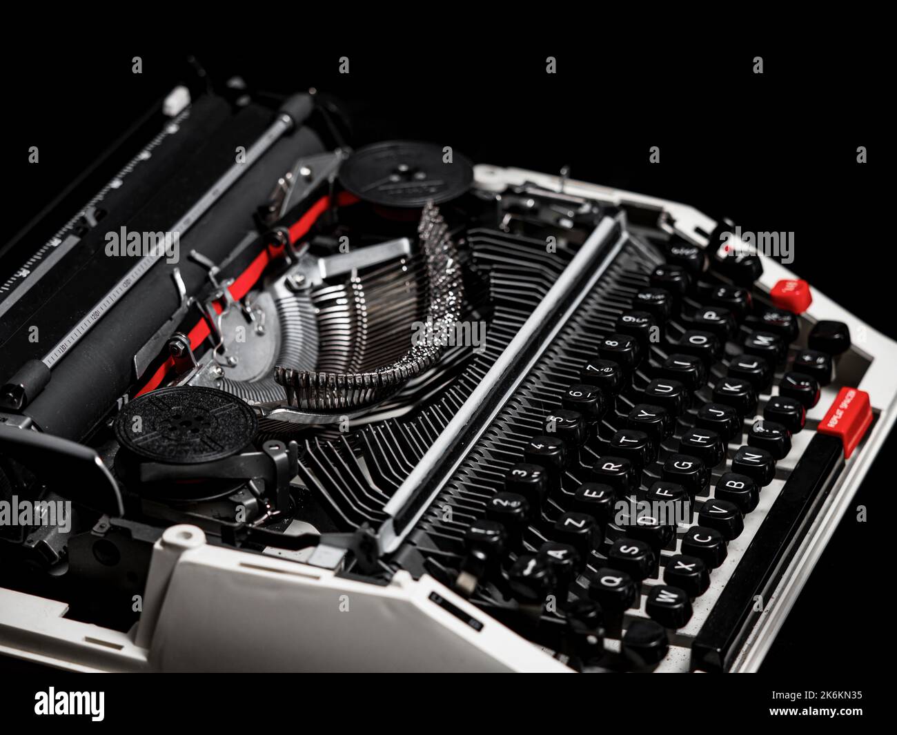 Old vintage typewriter. Two colors: red and black. Stylish rare ...